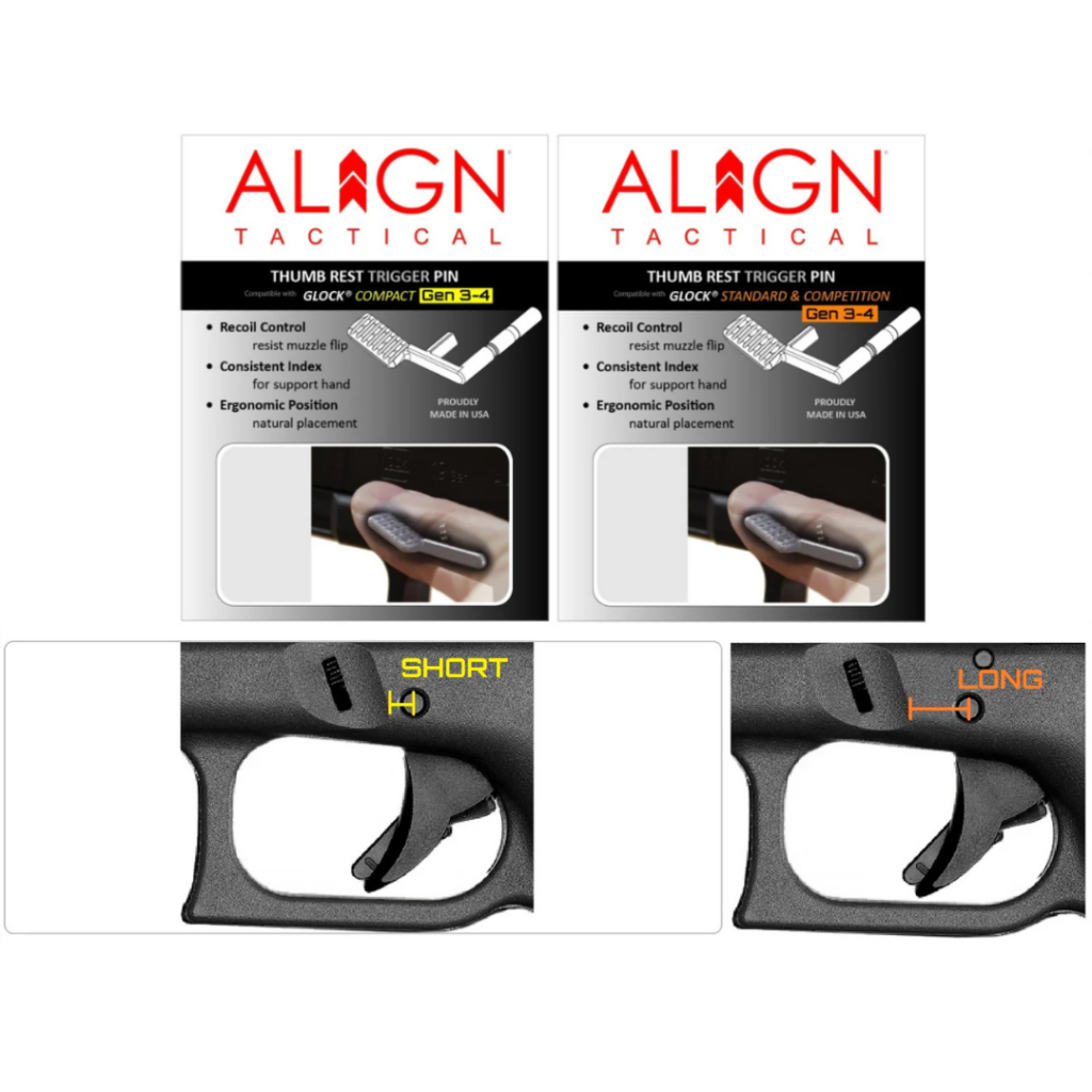 Align Tactical Thumb Rest Trigger Pin for Compact Glock Gen3-4 Pistols