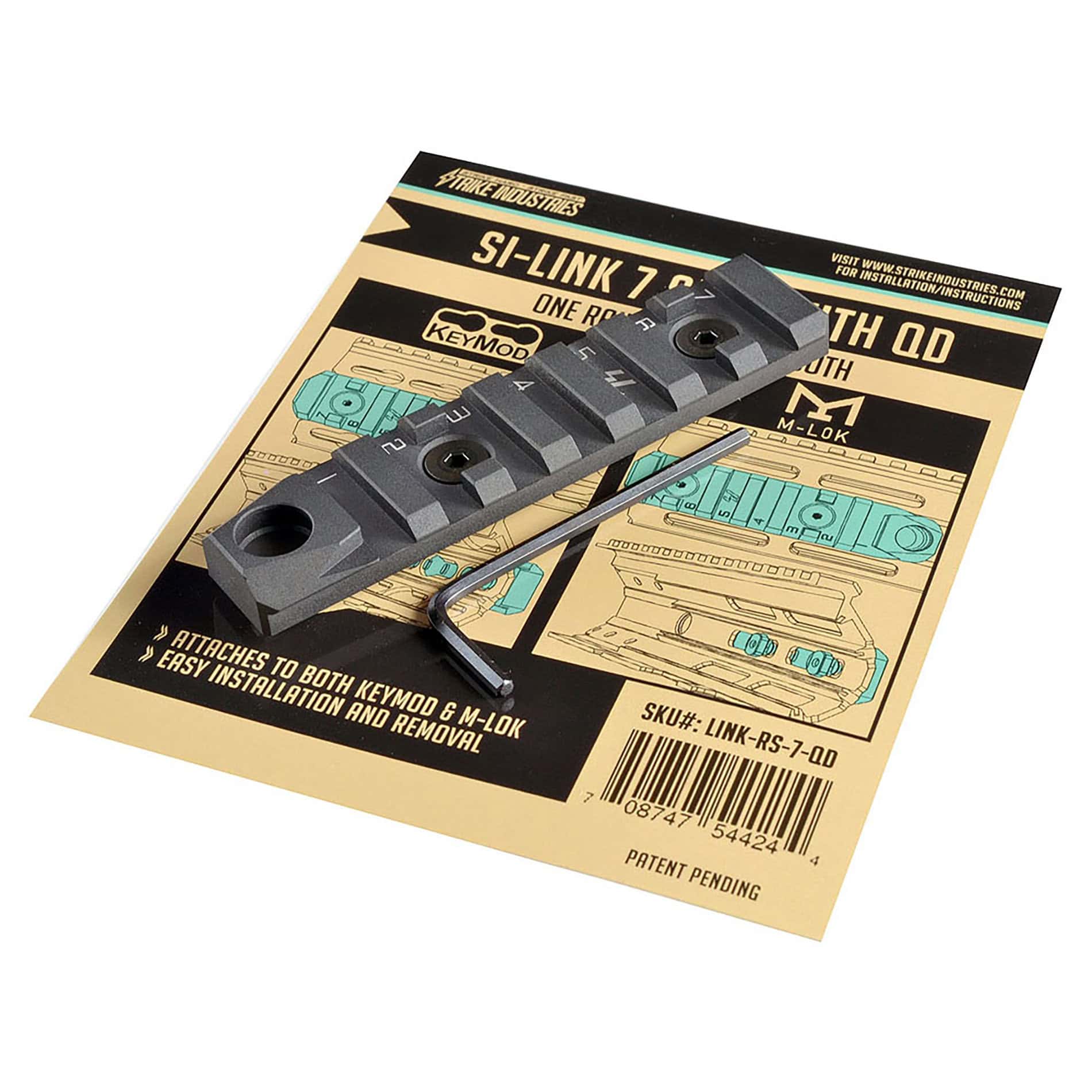 Strike Industries LINK Rail Section with QD Swivel | M-LOK and Keymod